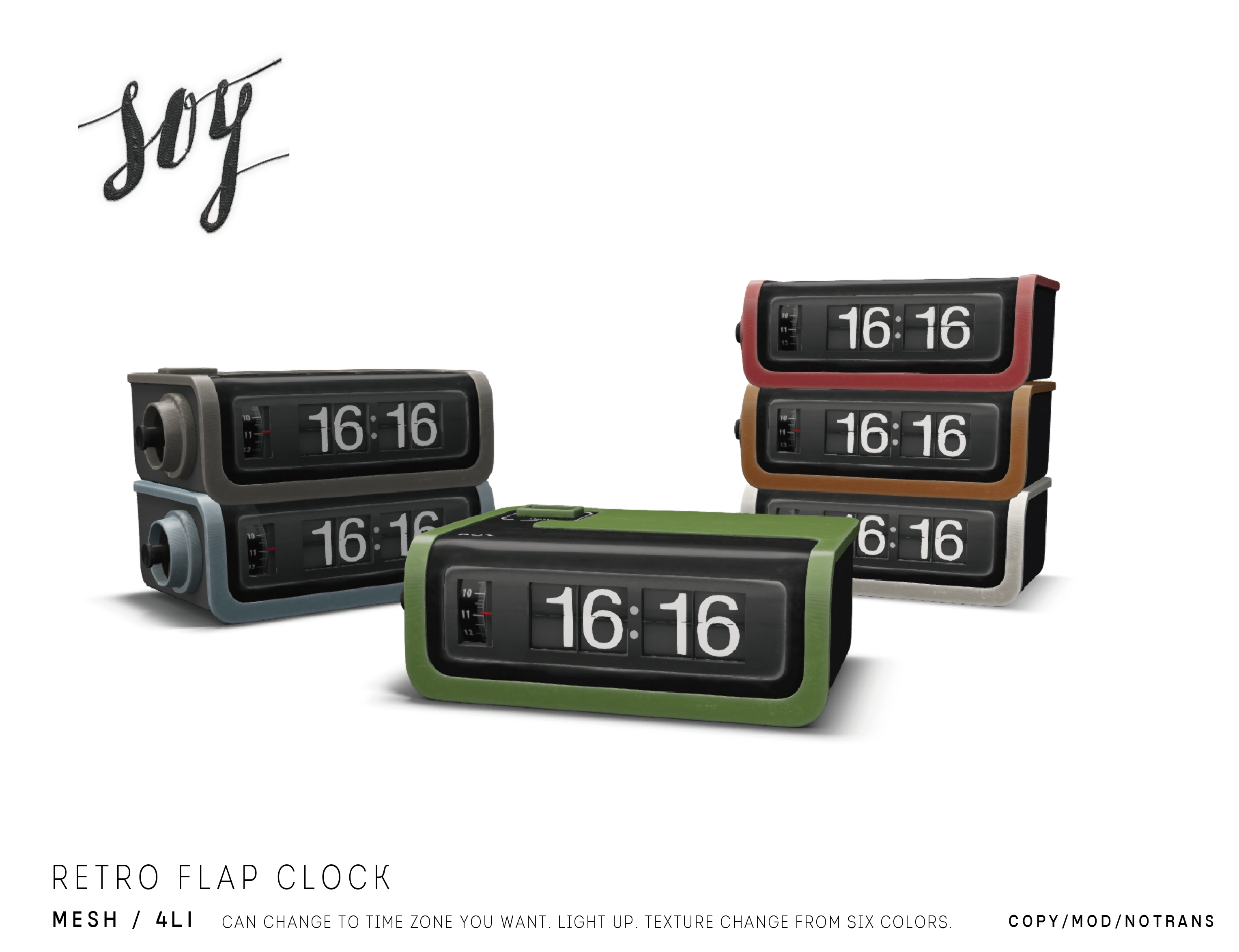 Soy. Retro Flap Clock – Soy