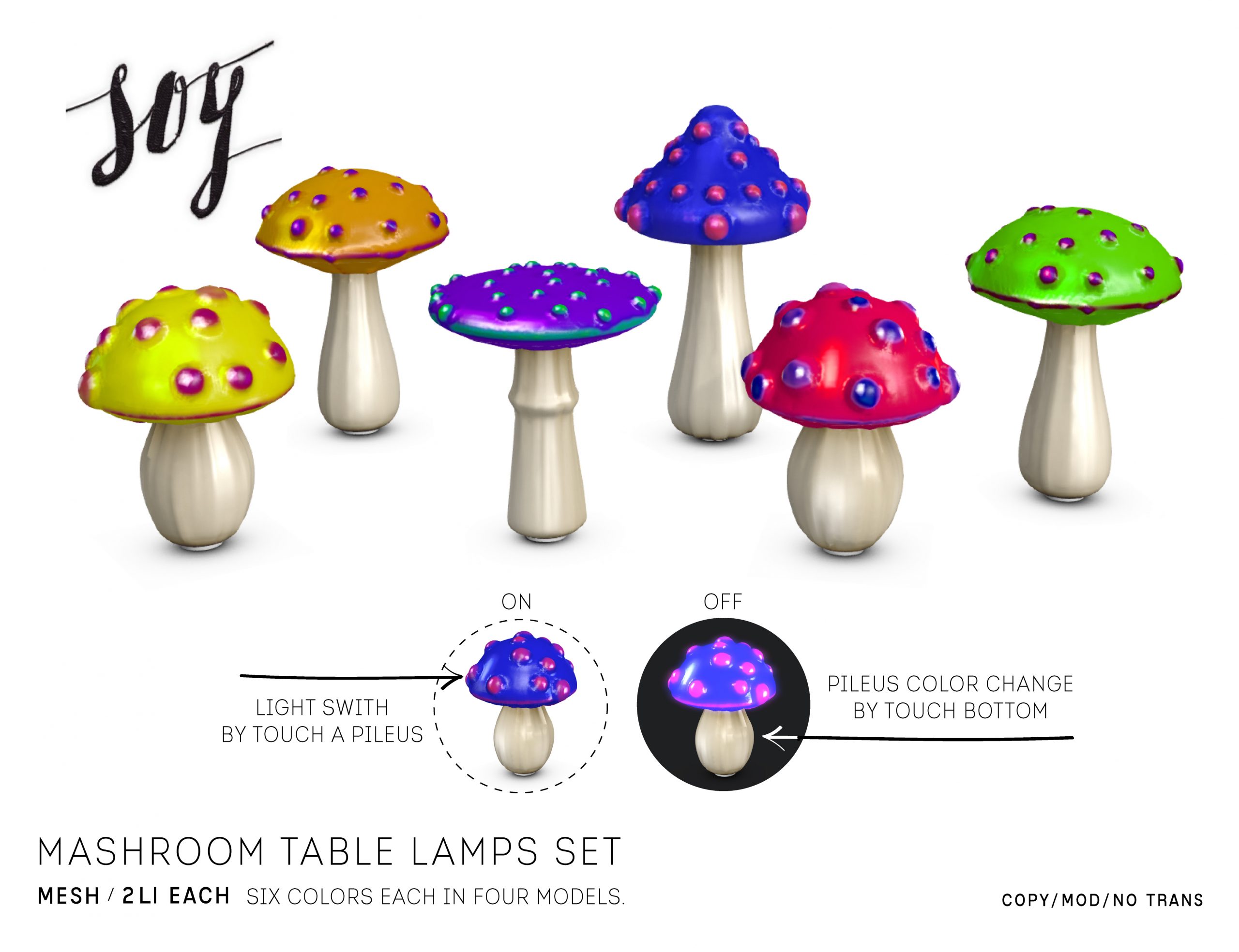 Soy. Mashroom Table Lamp Set @The Fifty – Soy