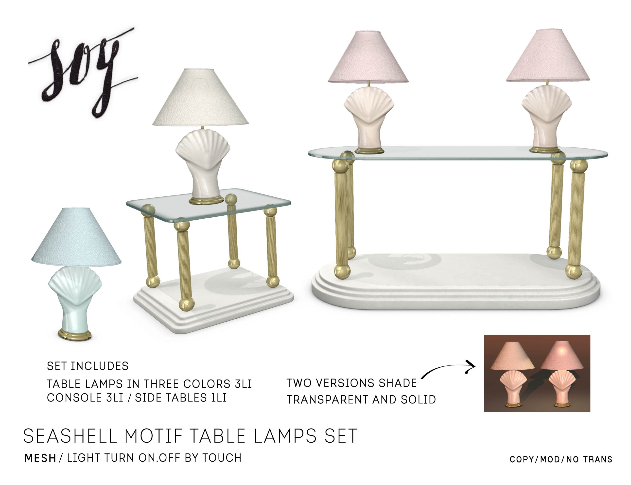 Soy. Seashell Motif Table Lamp Set @C88 Aug 2023 – Soy