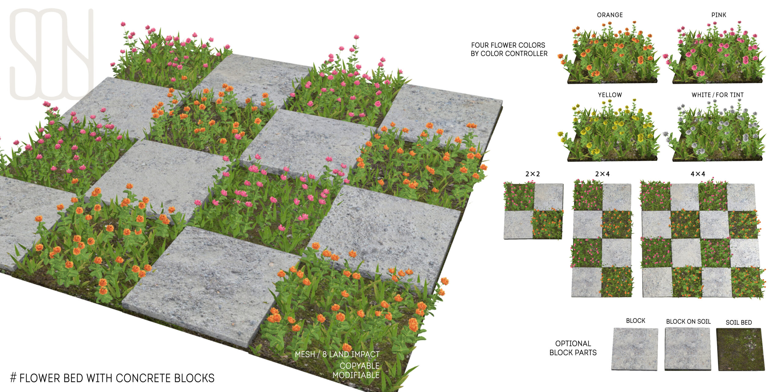 Soy. Flowerbed with Concrete Blocks @C88 April 2024 – Soy