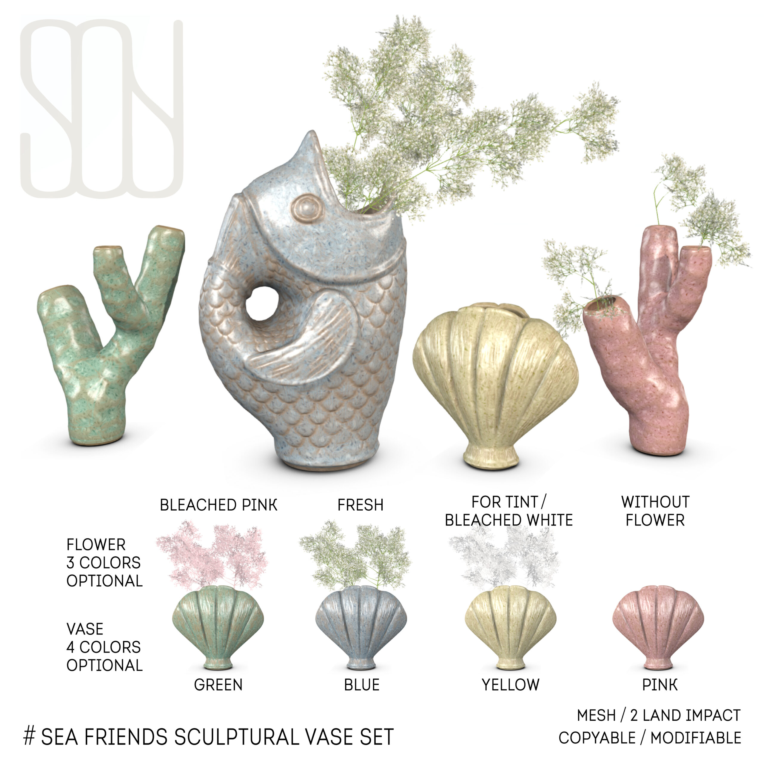 Soy. Sea Friends Sculptural Vase Set @ Conch Island Music & Arts ...