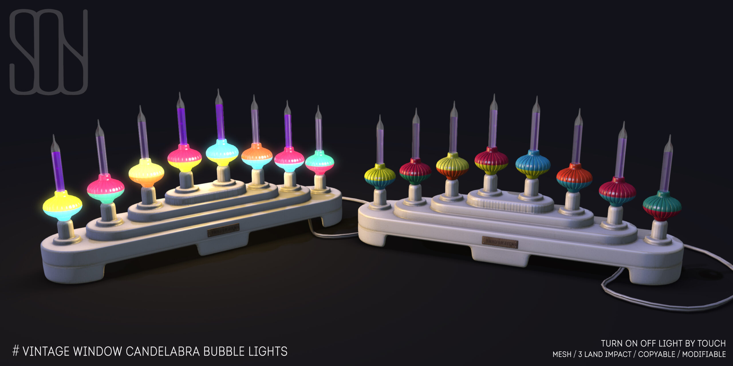 Soy. Vintage Window Candelabra Bubble Lights @C88 Dec 2024 – Soy