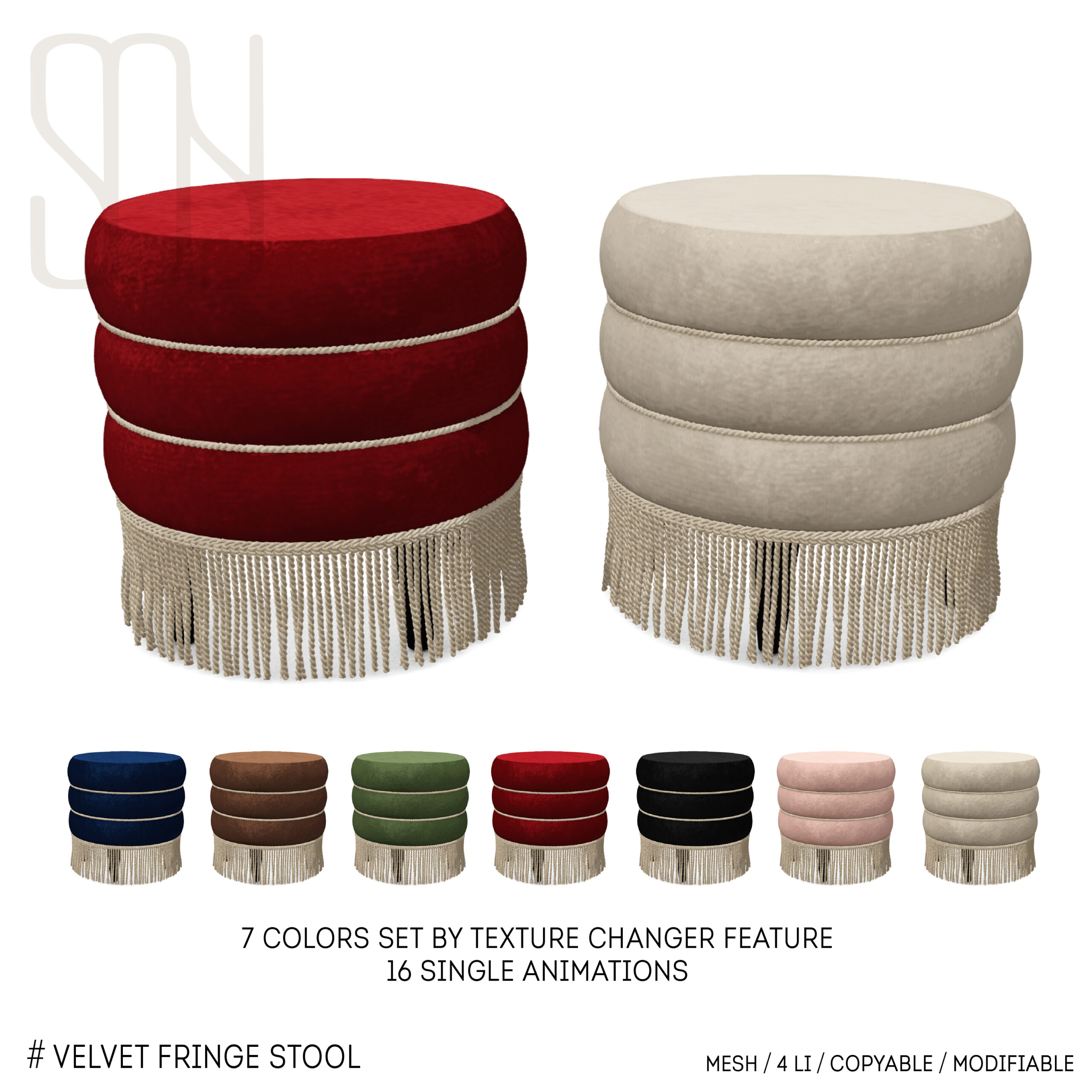 Soy. Velvet Fringe Stool @ Collabor88 June 2025 – Soy